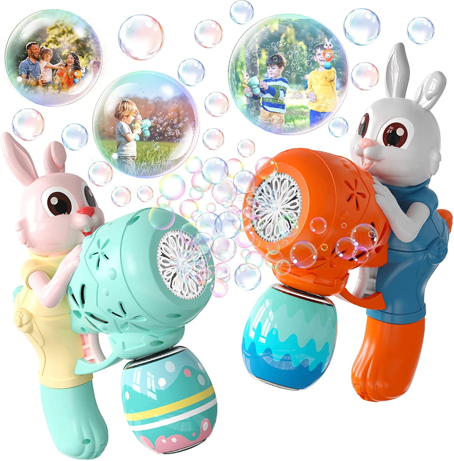 2 Pack Bubble Guns for Kids Rabbit Bubble Machine Toddlers Bubble ...