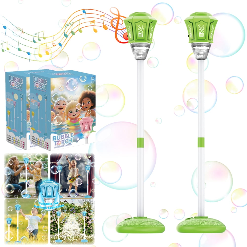 2 Pack Bubble Machine, Battery Powered Automatic Bubble Maker, Standing ...
