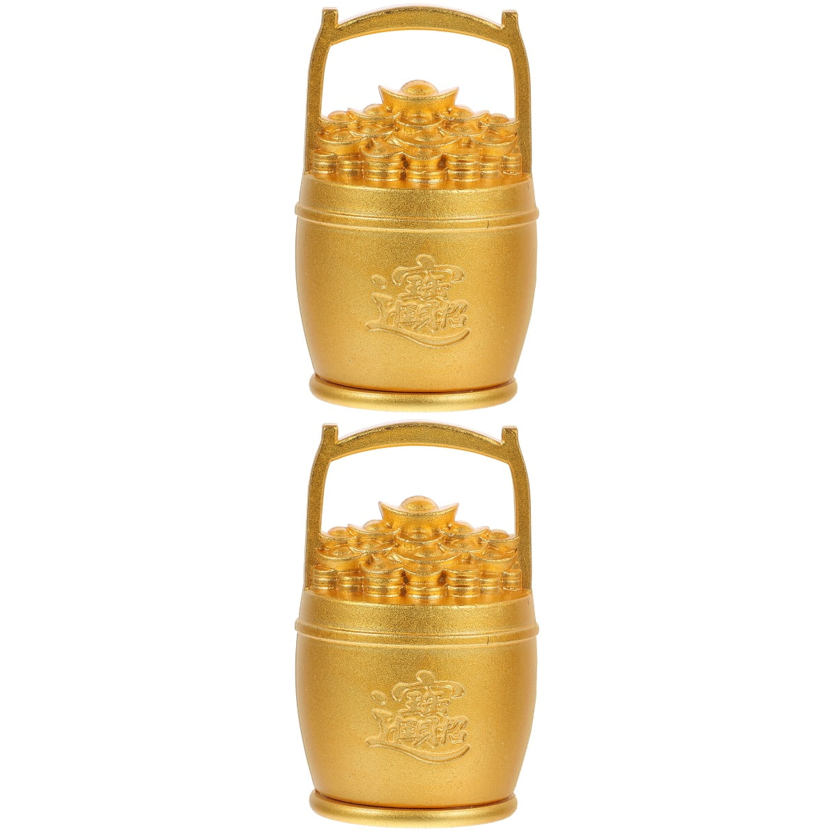 2 Pack Bucket of Gold Ornaments Wealth Bucket Tabletop Decor Copper ...