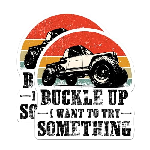 (2 Pack) Buckle Up I Want to Try Something Magnets - Off-Road Truck ...