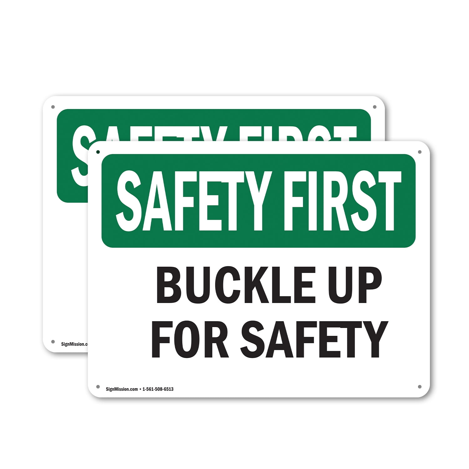 (2 Pack) Buckle Up For Safety OSHA Safety First Sign 14 Inch X 10 Inch ...