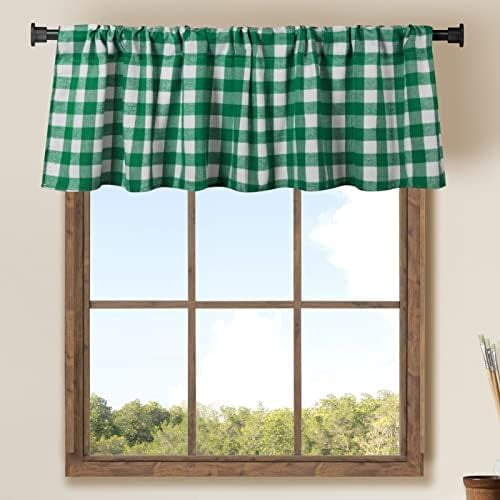 2 Pack Buffalo Check Plaid Window Valances Red and Black Farmhouse ...