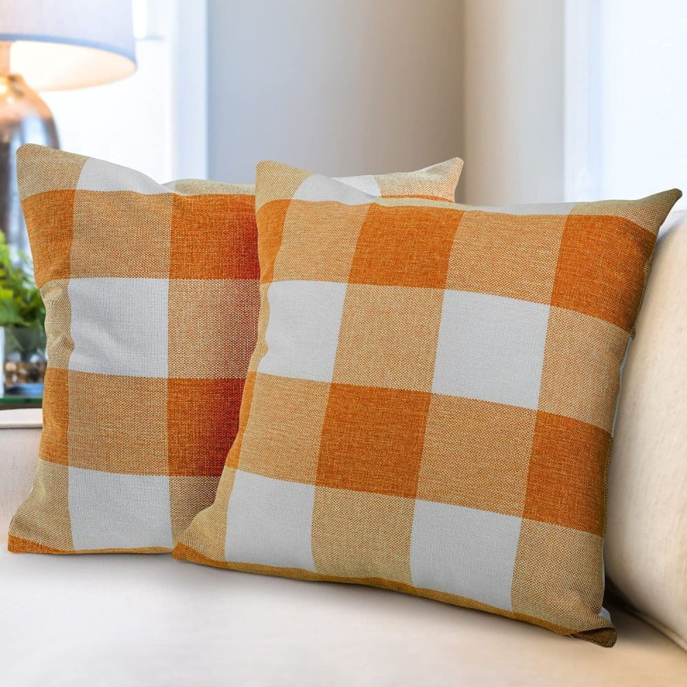2-Pack Buffalo Plaid Pillow Covers for Farmhouse Decor – Indoor/Outdoor ...