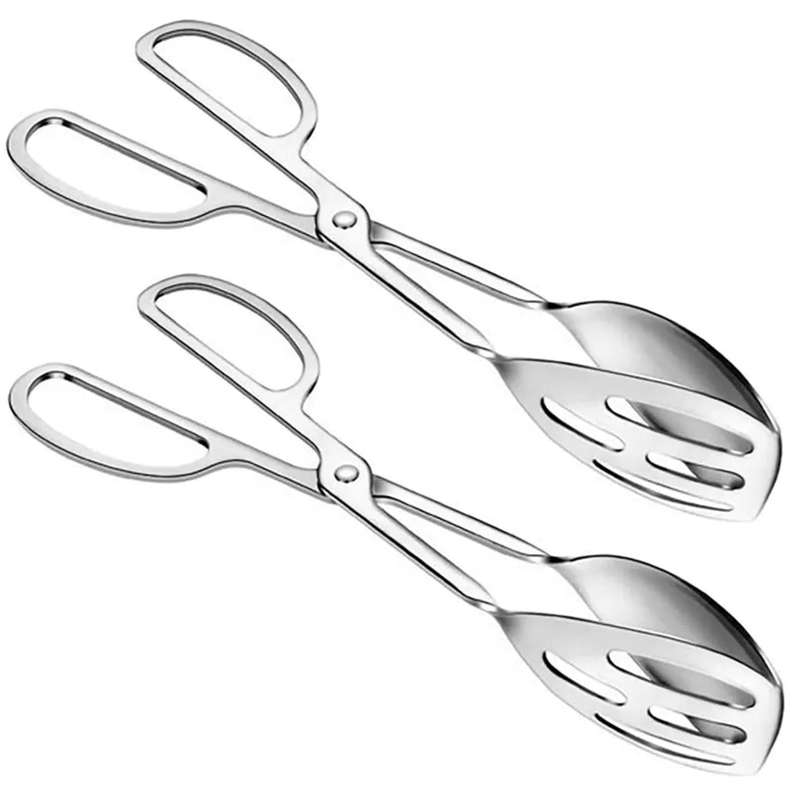 2 Pack Buffet Salad Tongs, 10" Stainless Steel Food Serving Tongs Easy ...