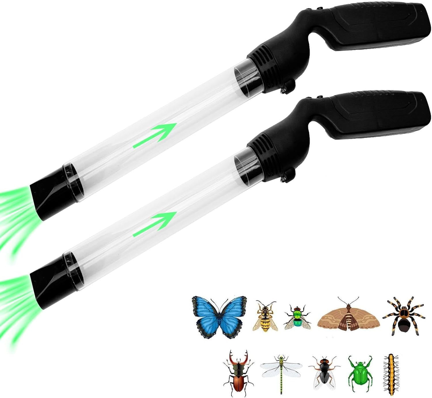 2 Pack Bug Vacuum Catcher for Adults with Long Nozzle, Battery Powered ...