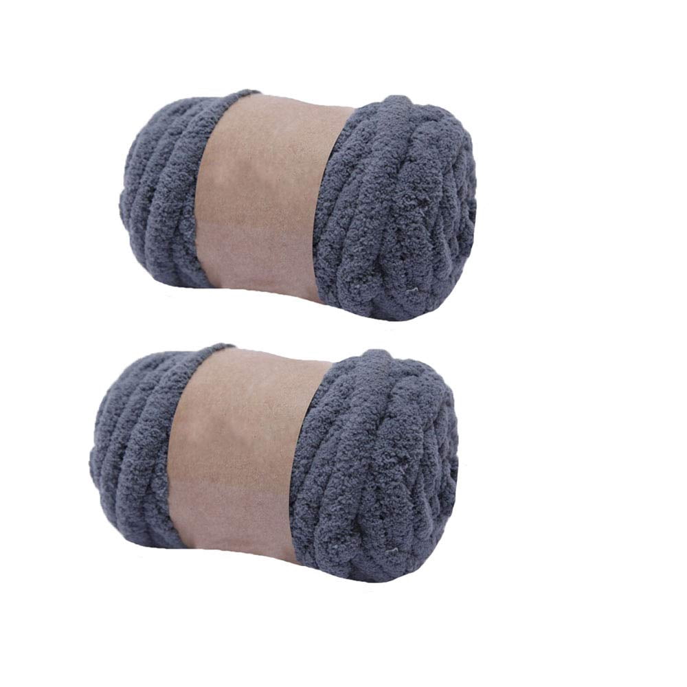 2-Pack Bulky Super Chunky Chenille Yarn Arm Knitting Blanket Yarn Rice ...