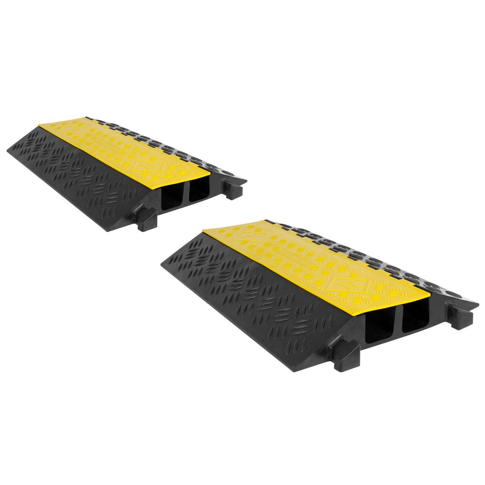 2-Pack Bundle of 2-Channel Heavy Duty Modular Cable Protector Ramps ...