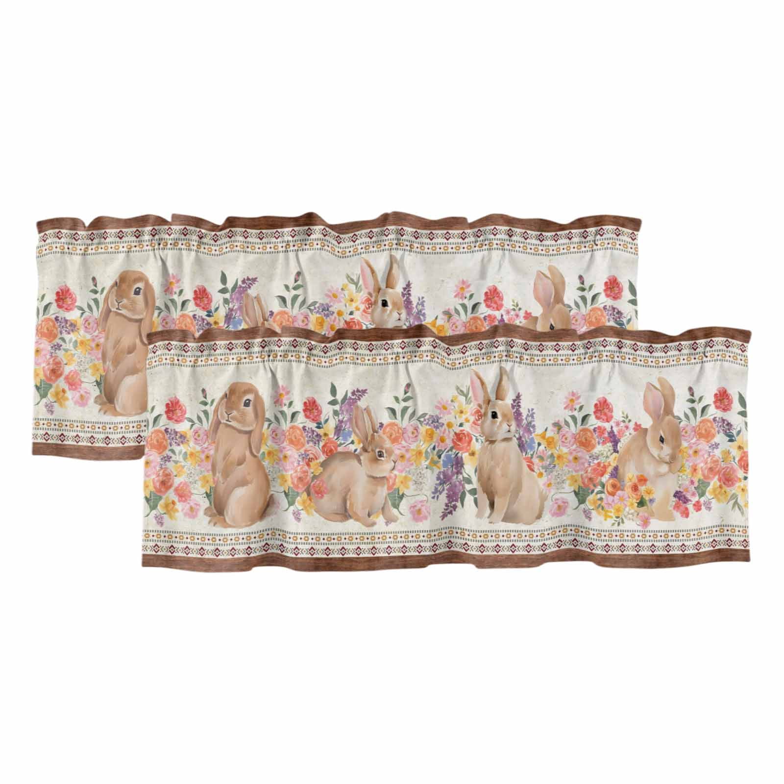2 Pack Bunny Valances for Windows Bedroom Living Room Window Treatments ...