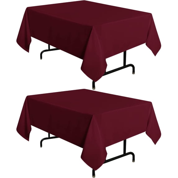 2 Pack Burgundy Square Tablecloth 54 x 54 Inch, Wrinkle and Stain ...