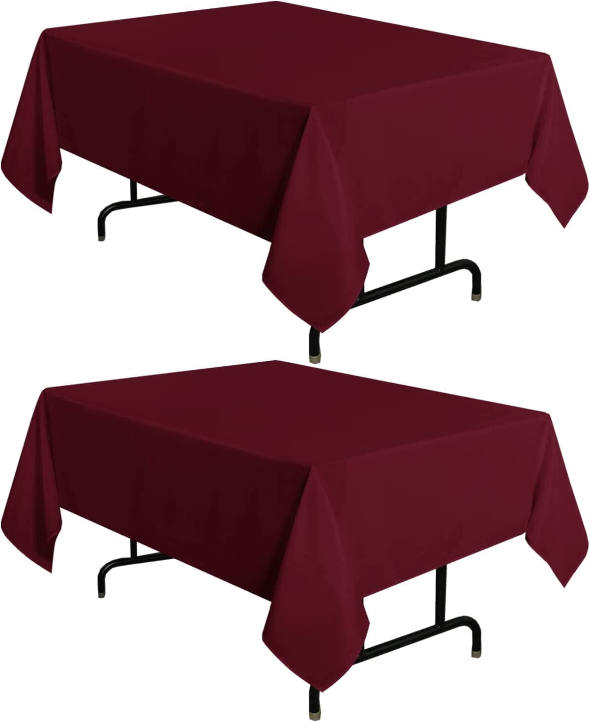 2 Pack Burgundy Tablecloth 54 x 54 Inch, Stain and Wrinkle Resistant ...