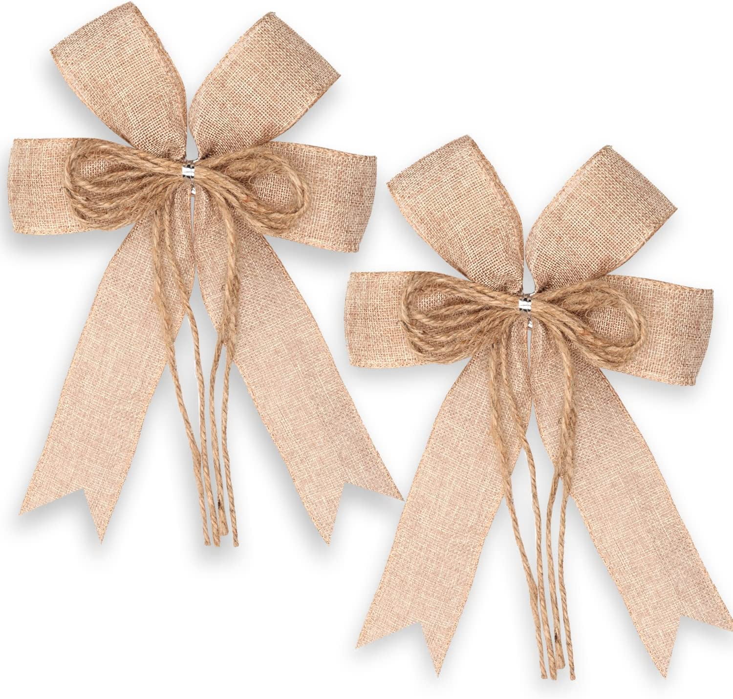 2 Pack Burlap Jute Hemp Rope Bows for Wreaths,Rustic Farmhouse Crafts ...