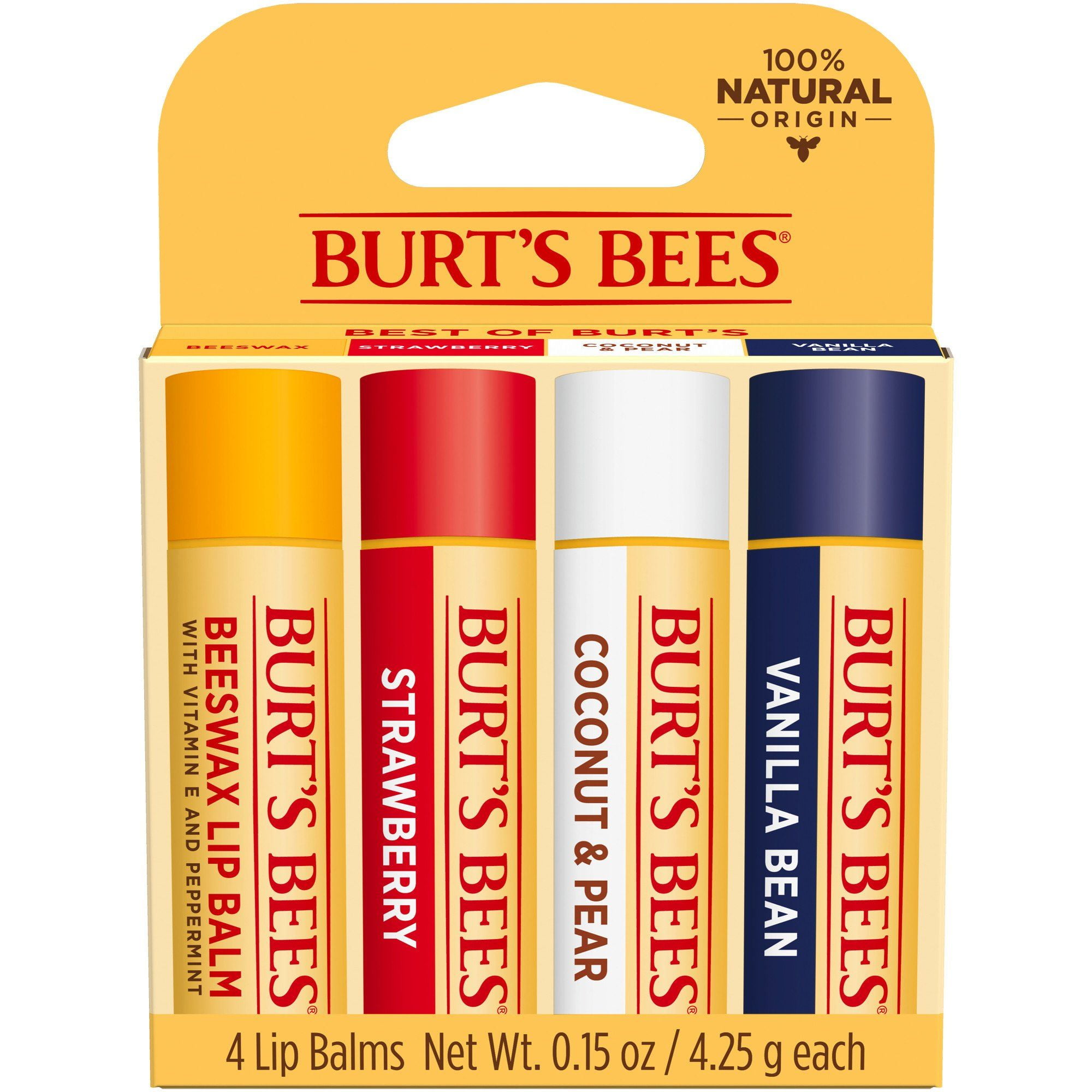 2 Pack - Burt's Bees 100% Natural Origin Moisturizing Lip Balm ...