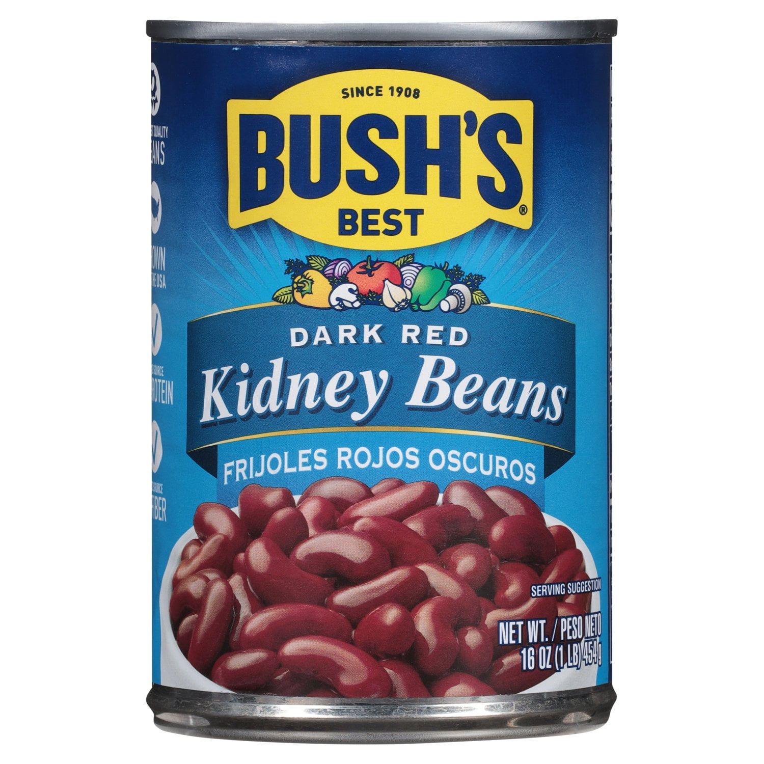 2 Pack - Bush's Best Beans Kidney Dark Red 16 oz Package May Vary ...