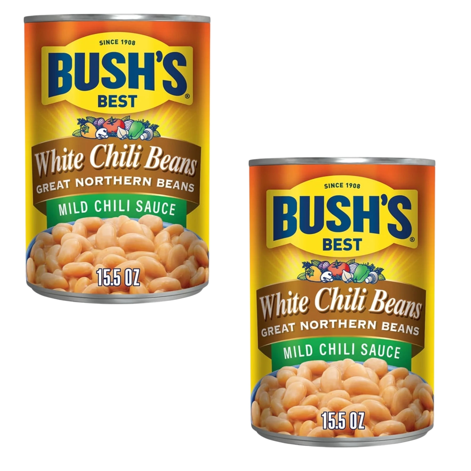 ( 2 Pack ) Bush's White Chili Beans, Canned Great Northern Beans in ...