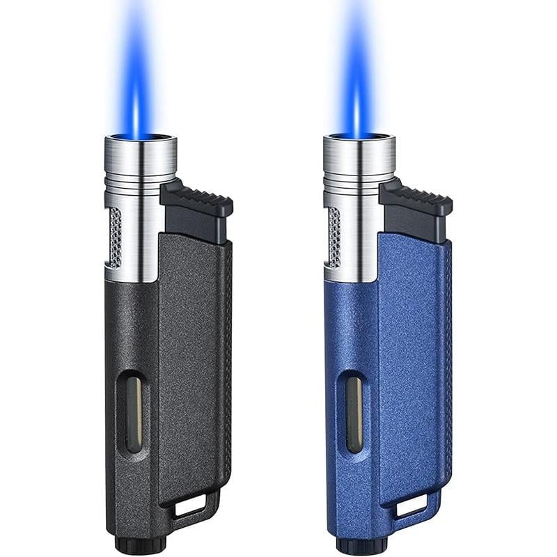 2 Pack Butane Torch Lighters with Keyhole, Pocket Lighter with Visible ...