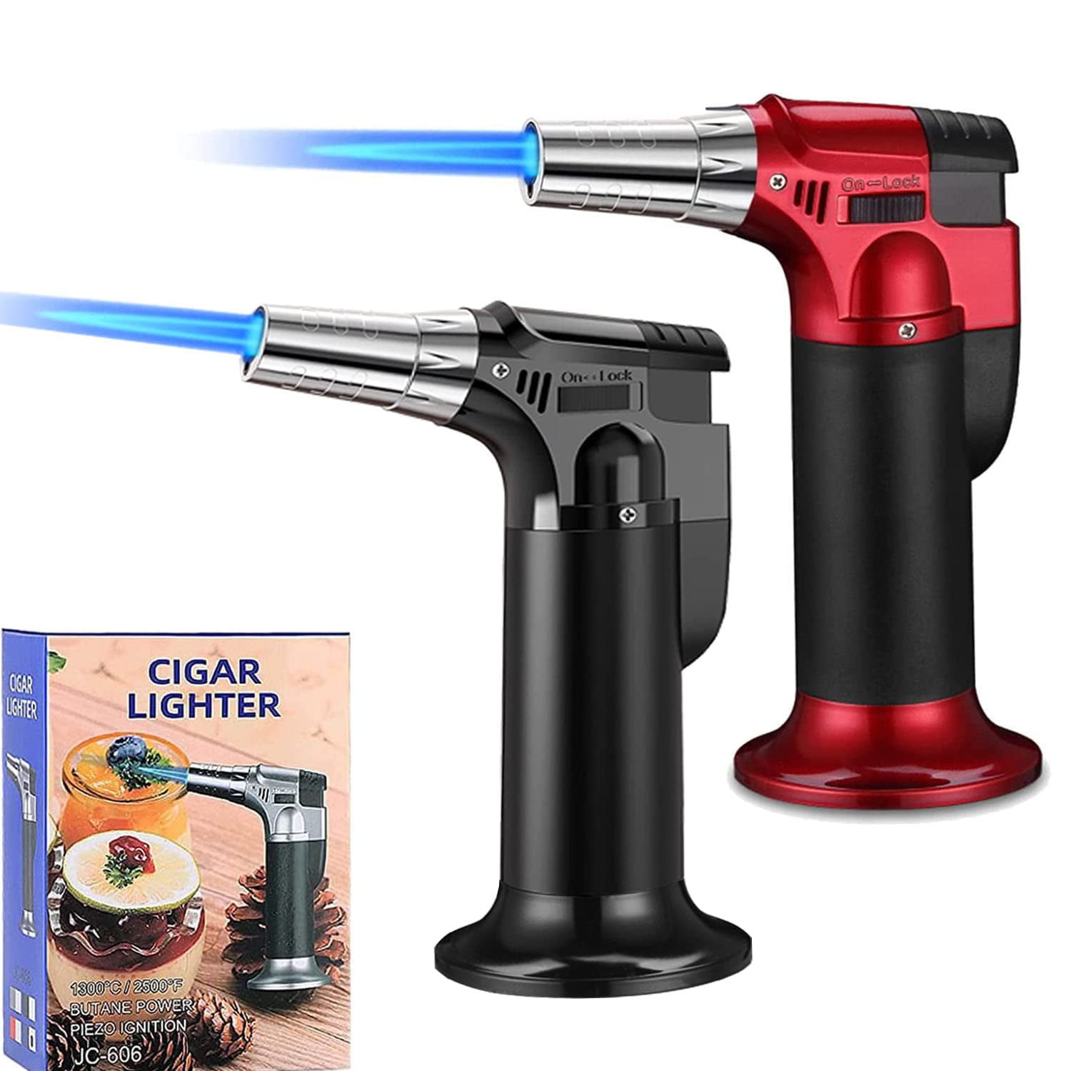 2 Pack Butane Torches Culinary Blow Torch Lighter,Refillable Kitchen ...