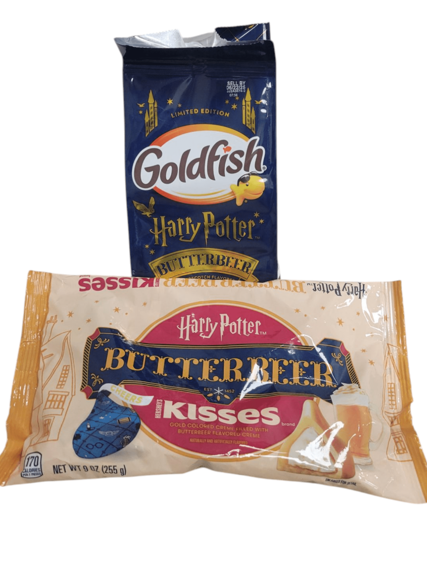 2 Pack - Butterbeer Goldfish (6.1oz) and Butterbeer Kisses (9oz ...