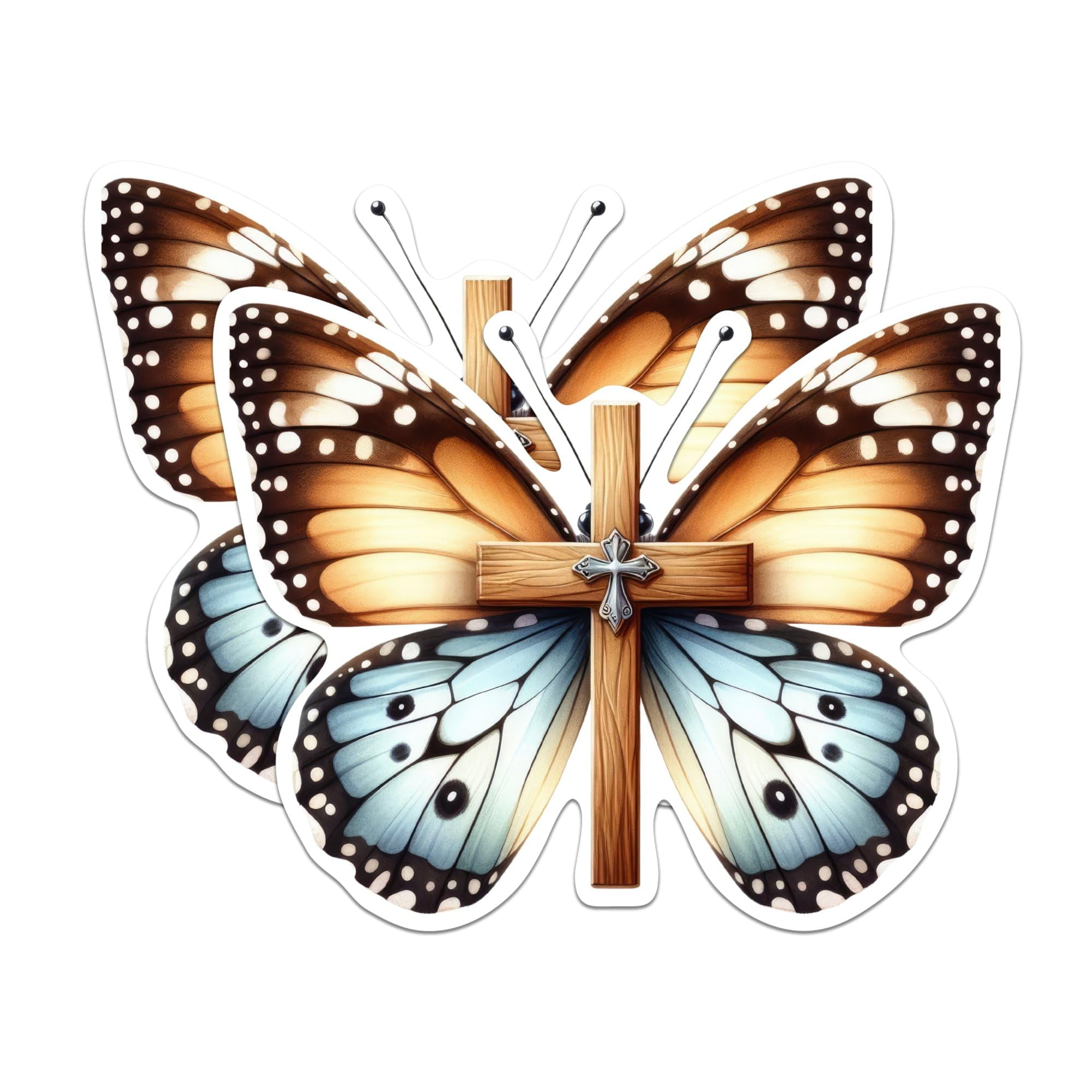 (2 Pack) Butterfly Cross Magnets - Christian Faith Jesus Magnet - 5" On ...