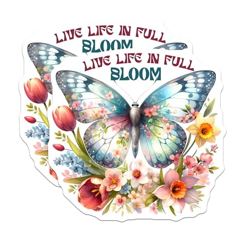 (2 Pack) Butterfly Floral Magnet - Inspirational Home Decor - 5" On ...