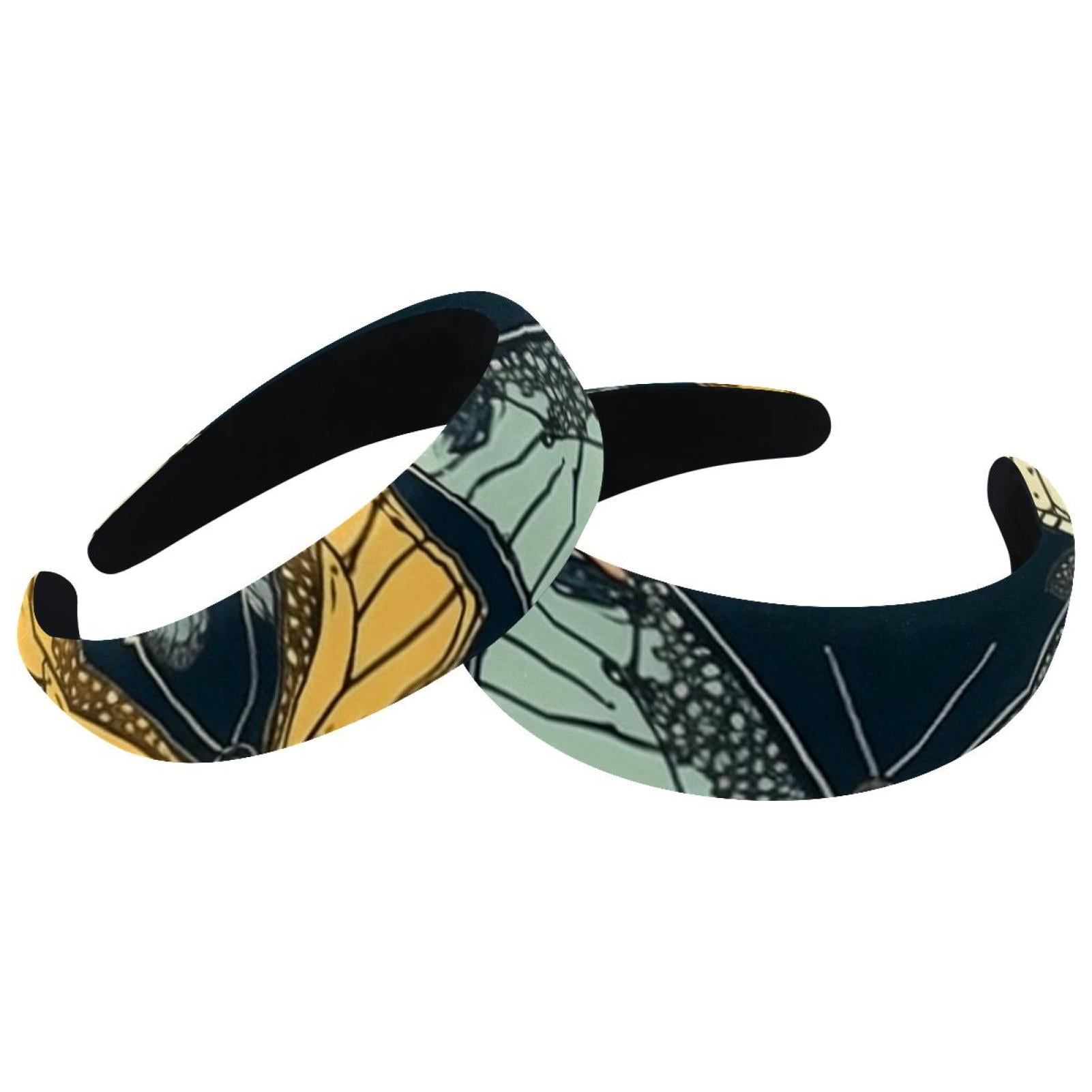 2 Pack Butterfly Headbands -Wide Fashion Head Bands for Women and Girls ...