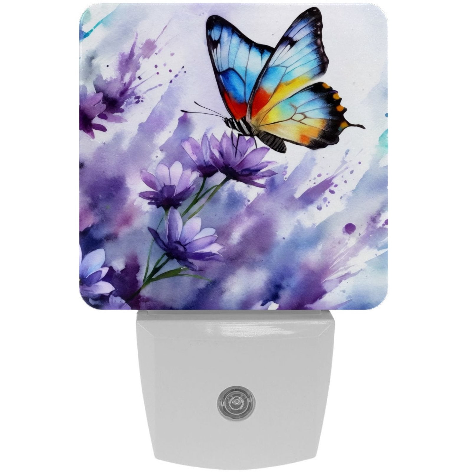 2 Pack Butterfly Lavender Square LED Night Light 0.5W Plastic Aisle ...