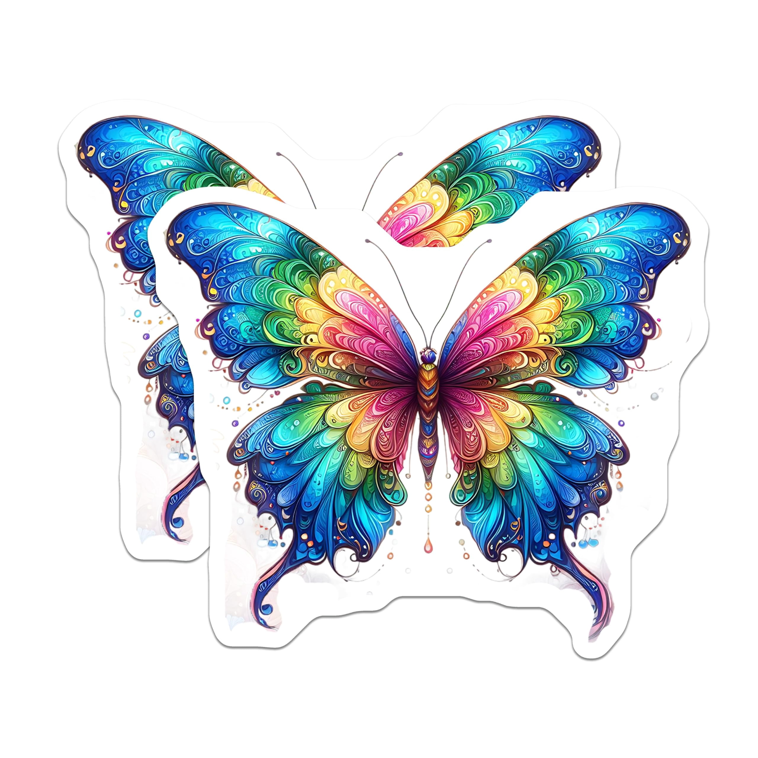 (2 Pack) Butterfly Magnets - Colorful Insect Art - Fridge Home Decor ...