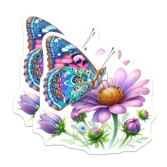 (2 Pack) Butterfly Magnets - Vibrant Floral Fridge Decor - Whimsical ...