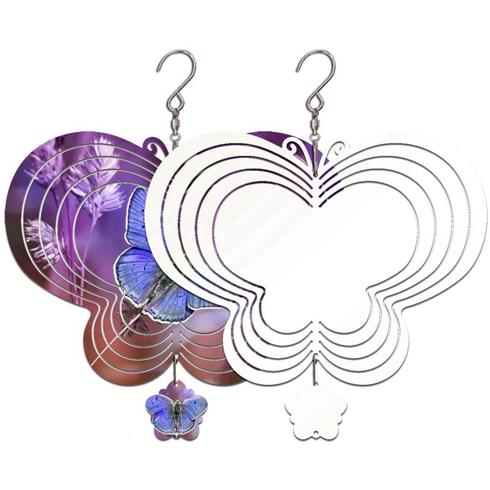 2 Pack Butterfly Sublimation Wind Spinner Blanks,10 Inch Metal ...