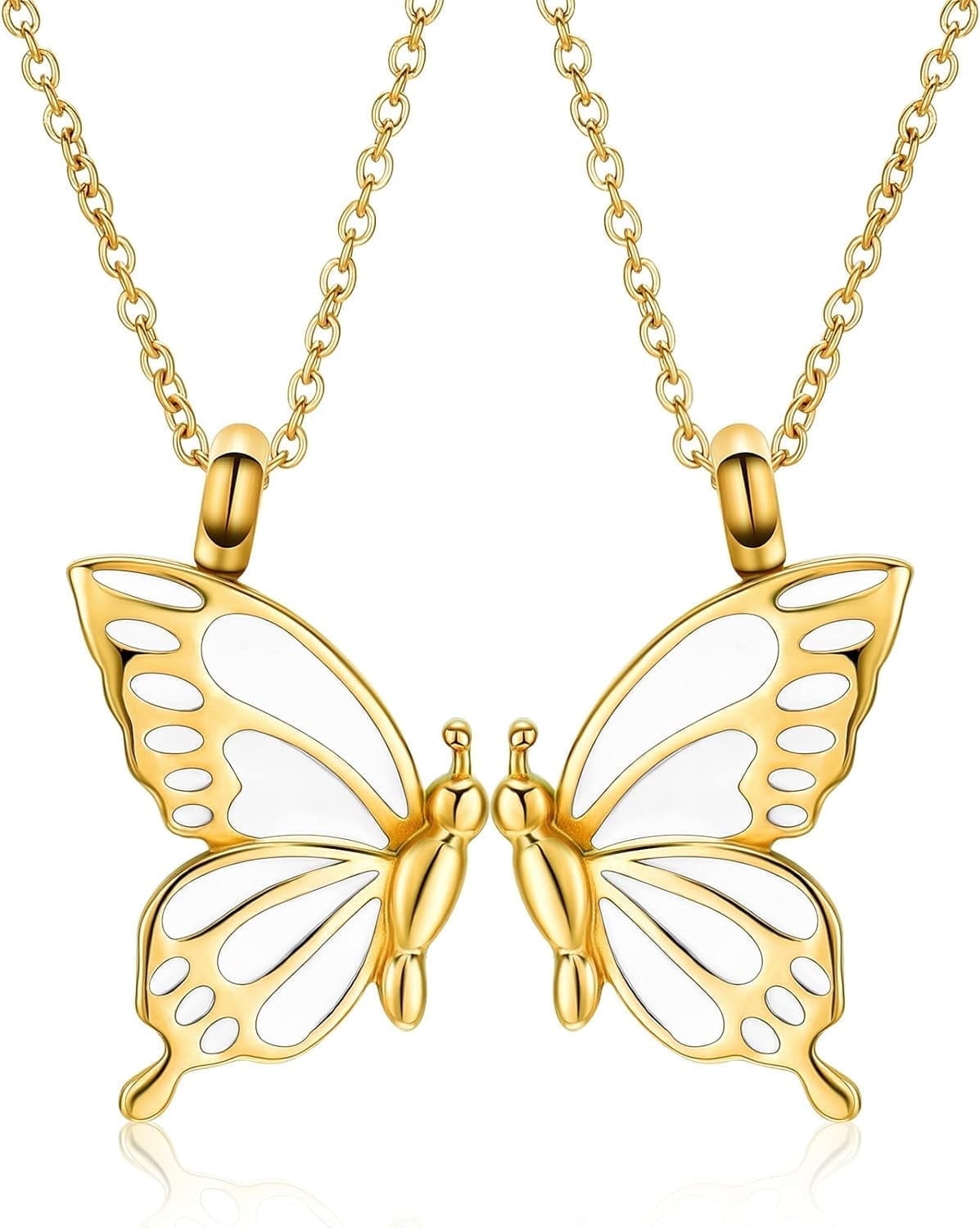 2 Pack Butterfly Urn Necklaces for Ashes for Women Men Stainless Steel ...