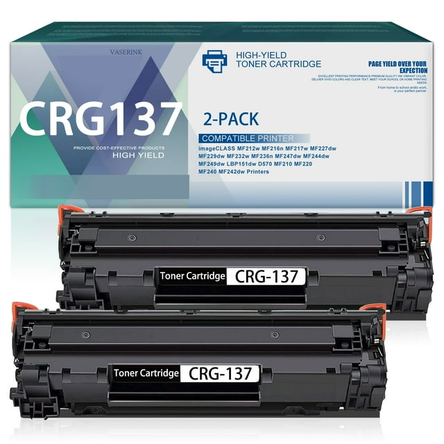 VASERINK 2 Pack CRG137 Toner Cartridge for Canon MF216n MF227dw MF229dw ...