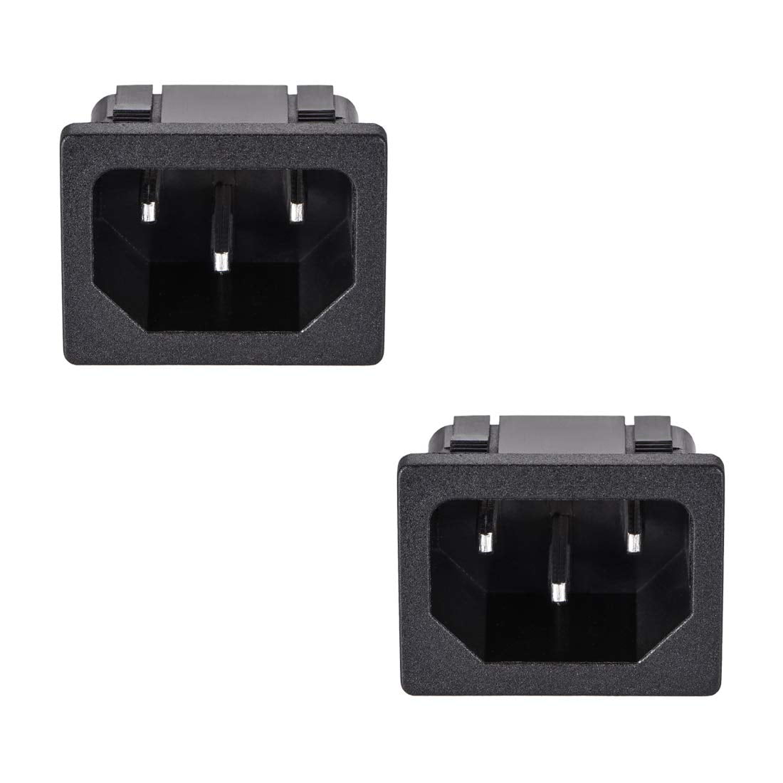 2-Pack C14 Panel Mount Plug Adapter AC 250V 10A 3 Pins IEC Inlet Plug ...