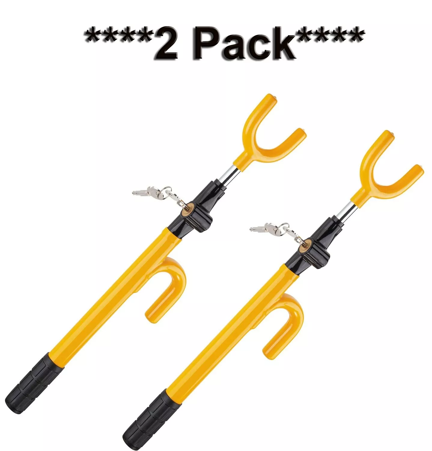 2 Pack)**** CARTMAN Vehicle Steering Wheel Lock, Car Anti-Theft Yellow ...