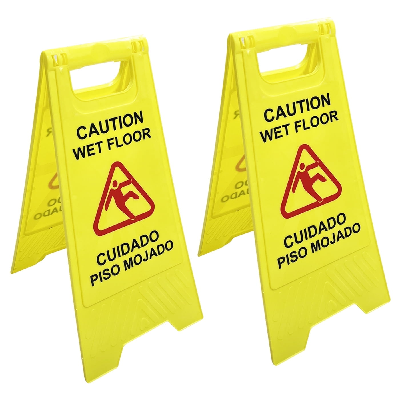 2-Pack CAUTION WET FLOOR Bilingual A-Frame Floor Signs - Walmart.com