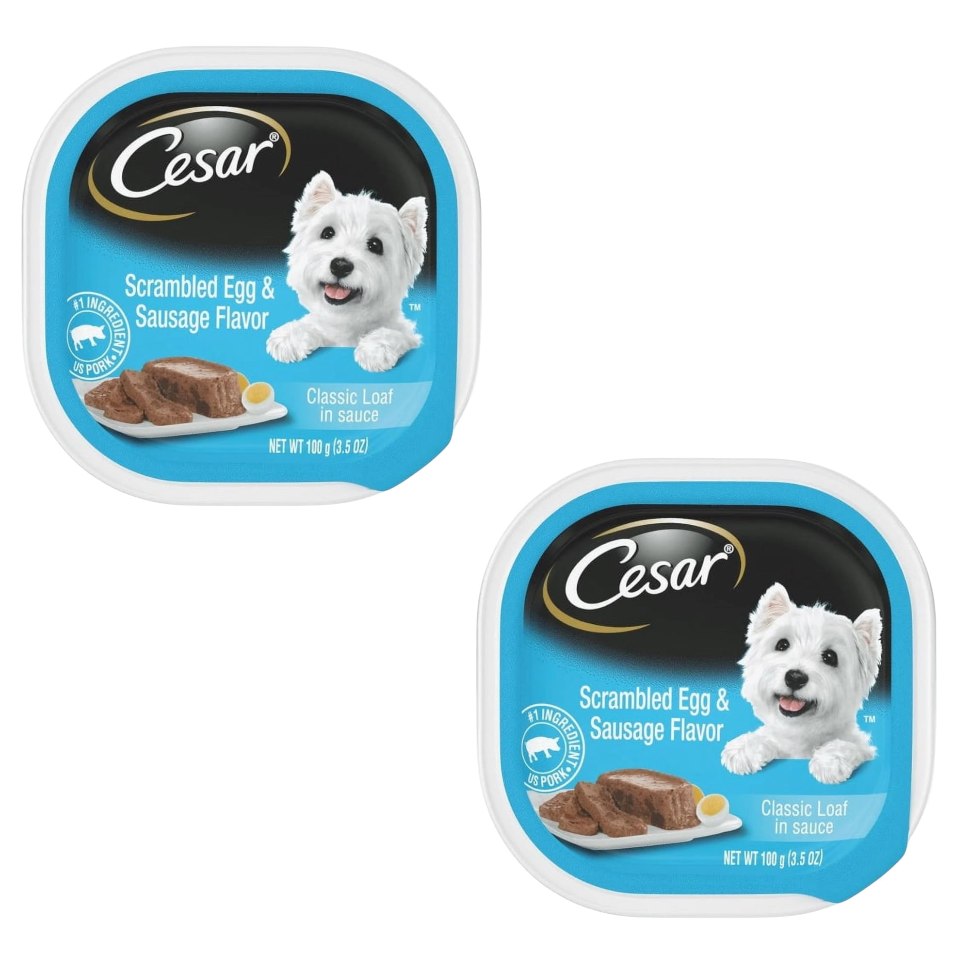 ( 2 Pack) CESAR Soft Wet Dog Food Classic Loaf in Sauce Scrambled Egg ...