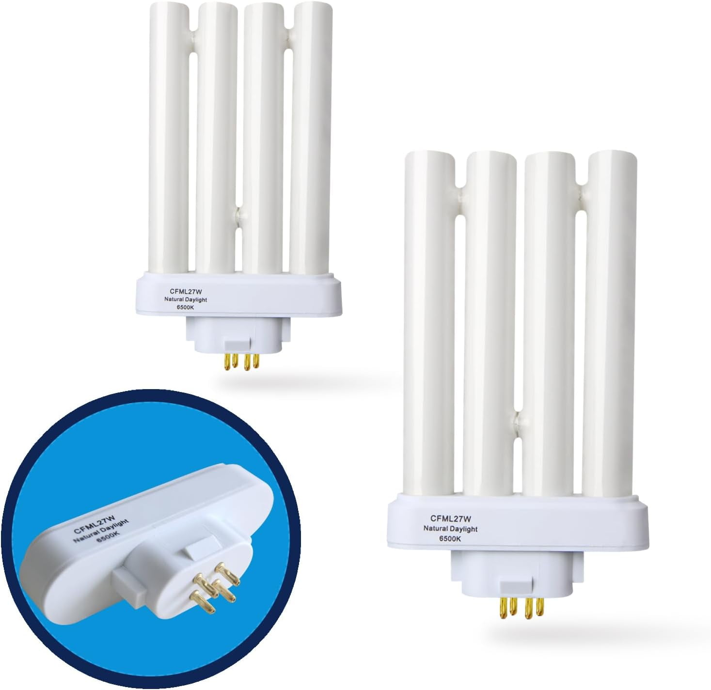 2 Pack CFML27W Natural Daylight Spectrum Fluorescent Light Bulb ...