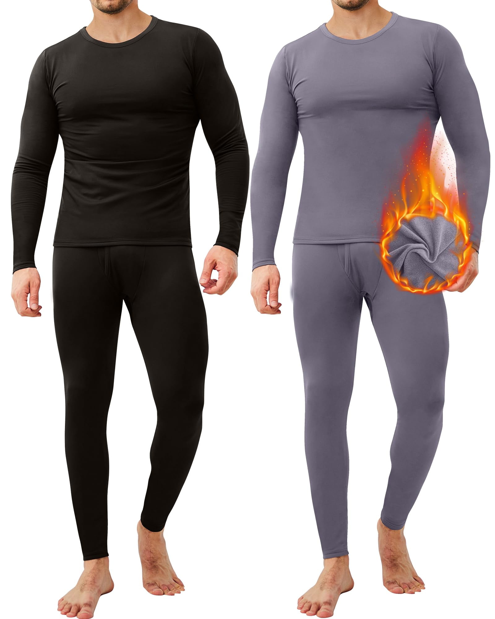 CL Convallaria 2 Pack Men's Thermal Underwear Set - Soft, Warm Long ...