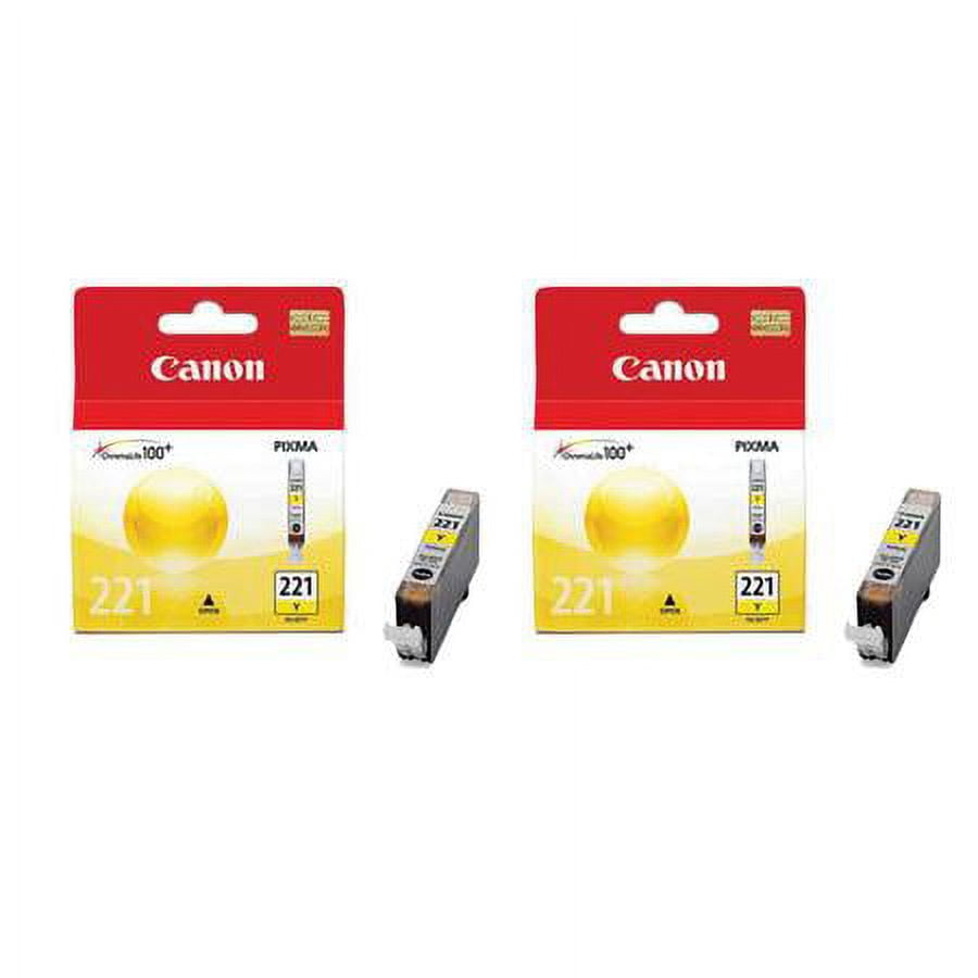 2 Pack CLI-221Y Yellow Color Ink Tank for Select PIXMA iP, MP, MX ...