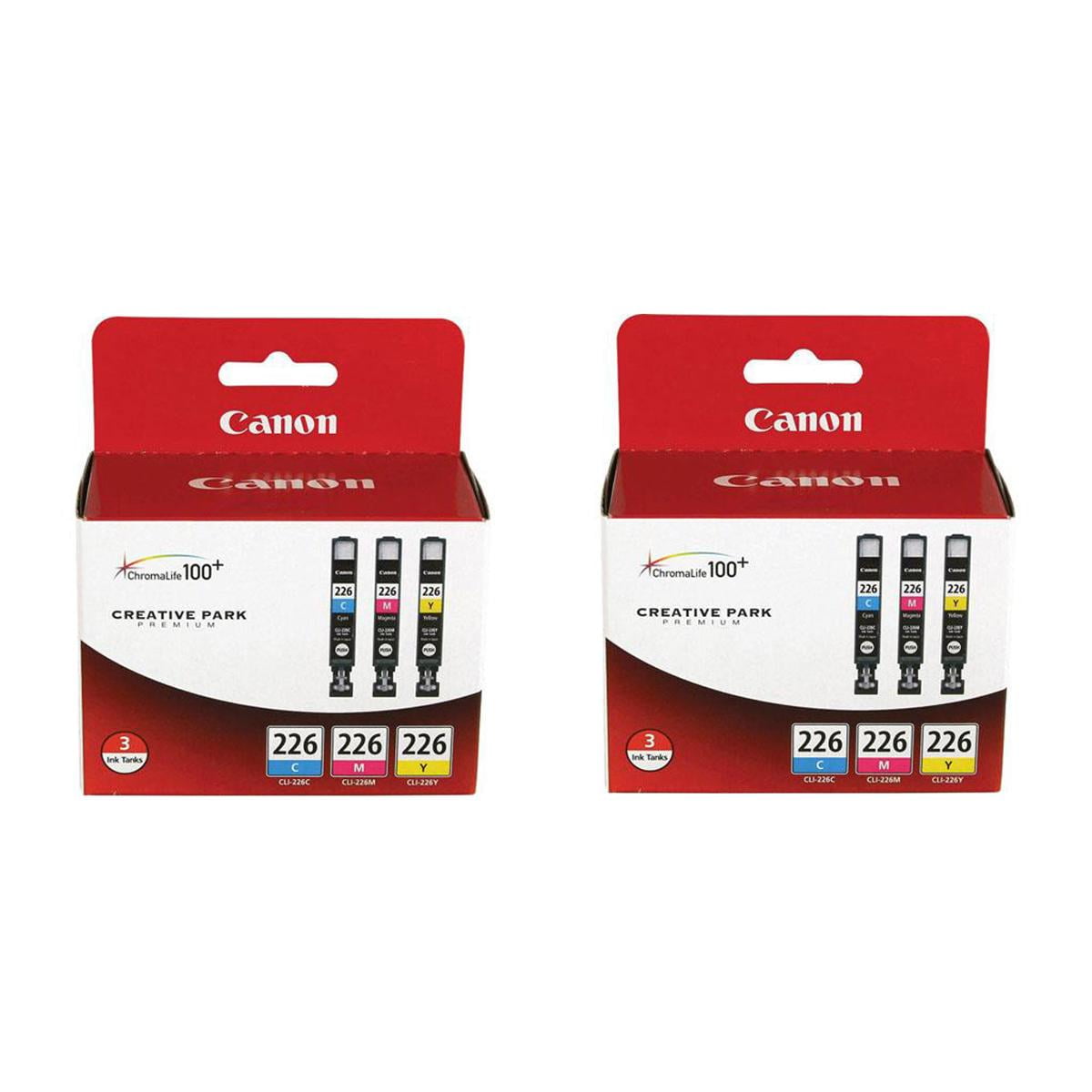 Canon 2 Pack CLI-226 Cyan/Magenta/Yellow Ink Cartridges for Select ...