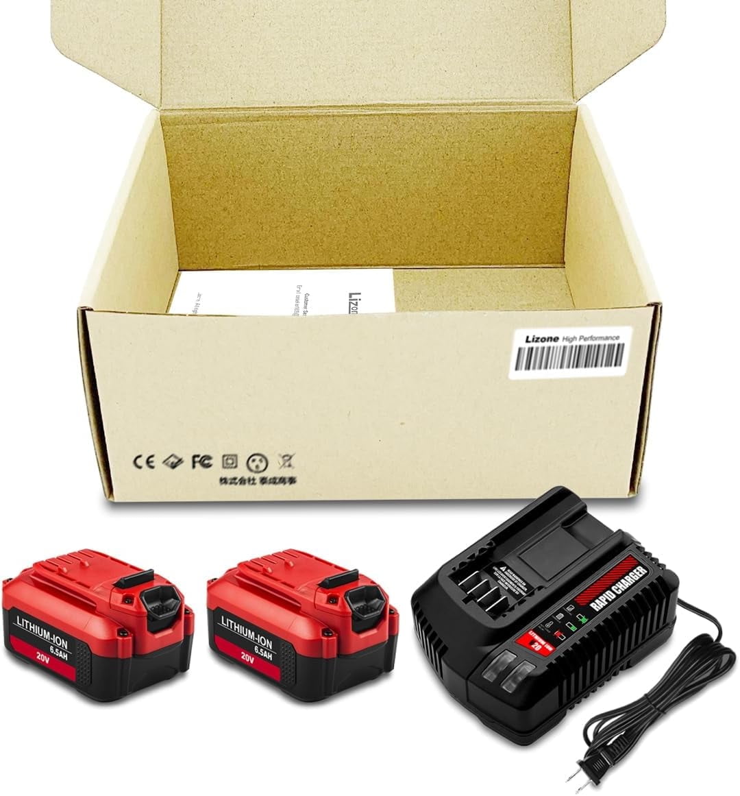 2 Pack CMCB206 20V 6.0Ah Lithium-ion Batteries with Charger Combo Kit Replacement for Craftsman ...