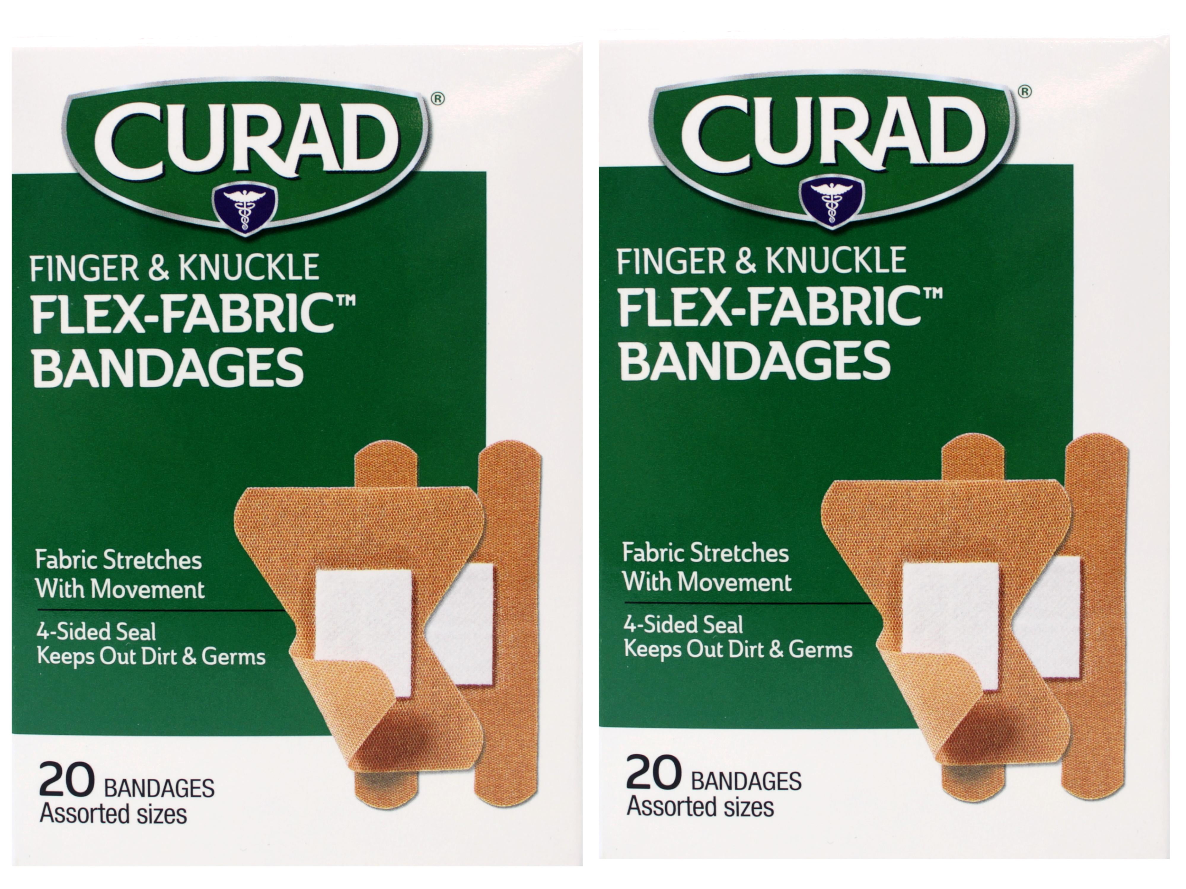 2 Pack - CURAD Flex-Fabric Finger and Knuckle Bandages, Assorted Sizes ...