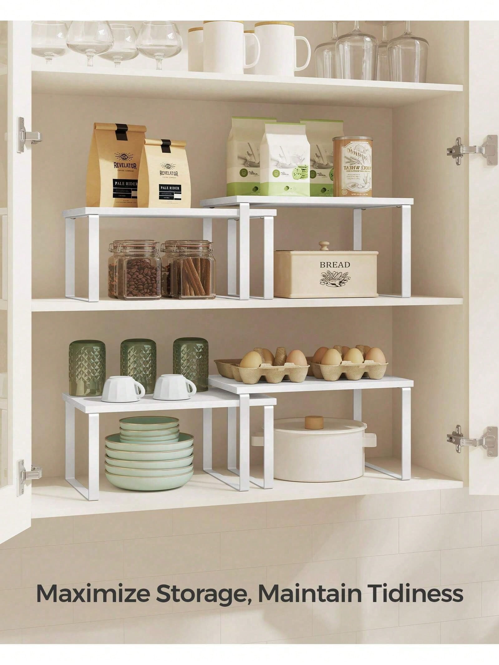 2 Pack Cabinet Organizer Shelf, Kitchen Counter Shelves, Kitchen ...