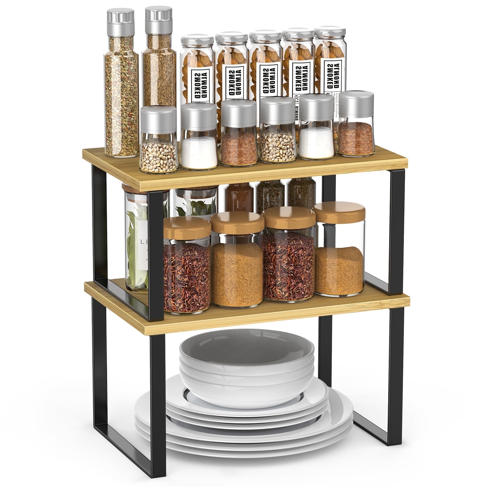 2 Pack Cabinet Shelf Organizers, Spice Racks, Kitchen Counter Shelves ...