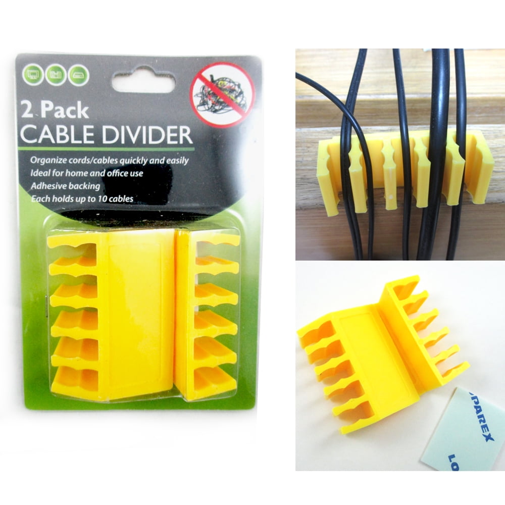2 Pack Cable Divider Cord Slot Wire Organizer Desk Grip Splitter USB ...