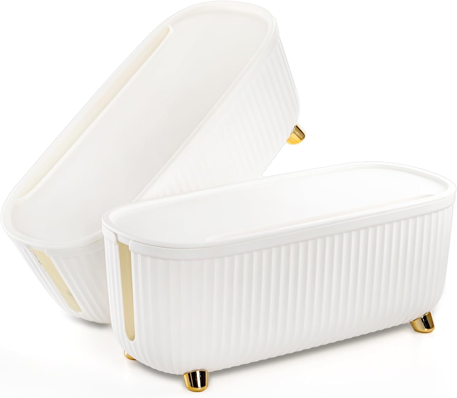 2 Pack Cable Management Box, White Cord Hider Organizer Box with Lid ...