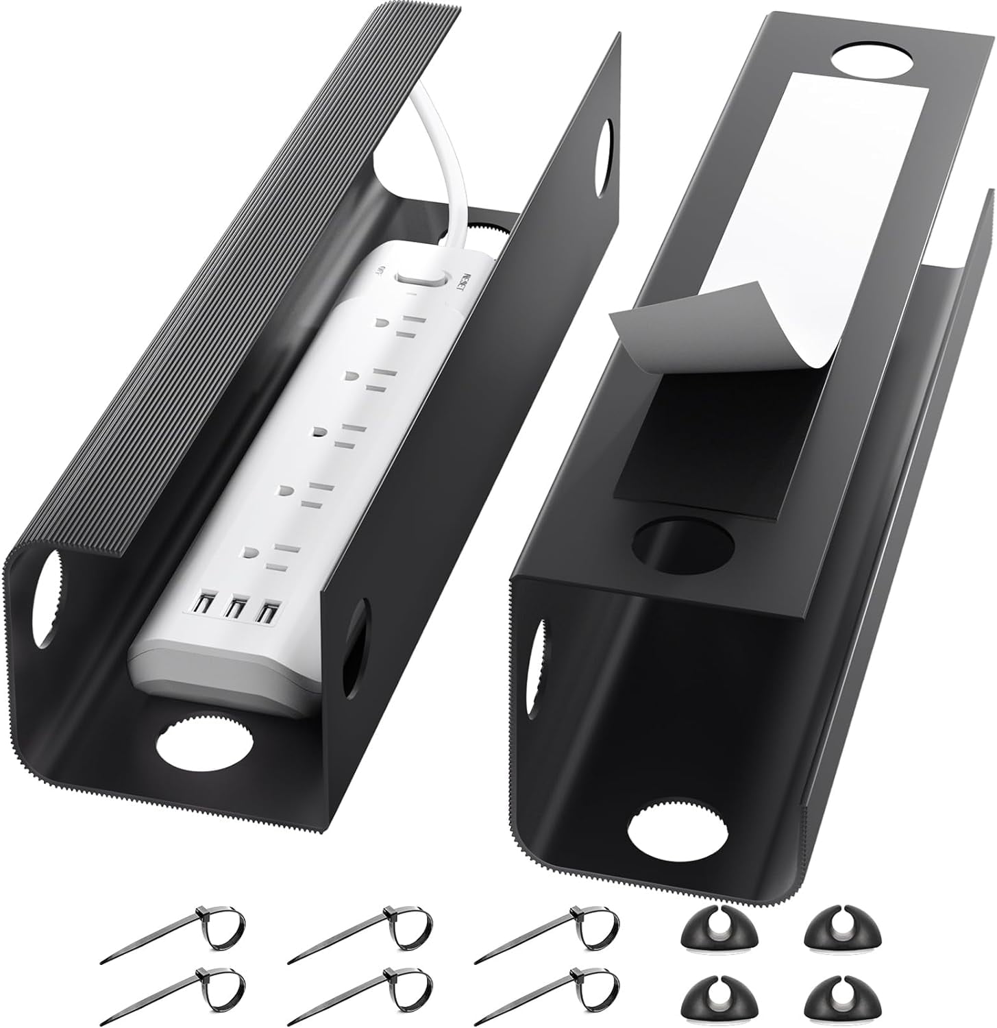 2 Pack Cable Management Under Desk, 31.5 in Under Desk Cable Management ...