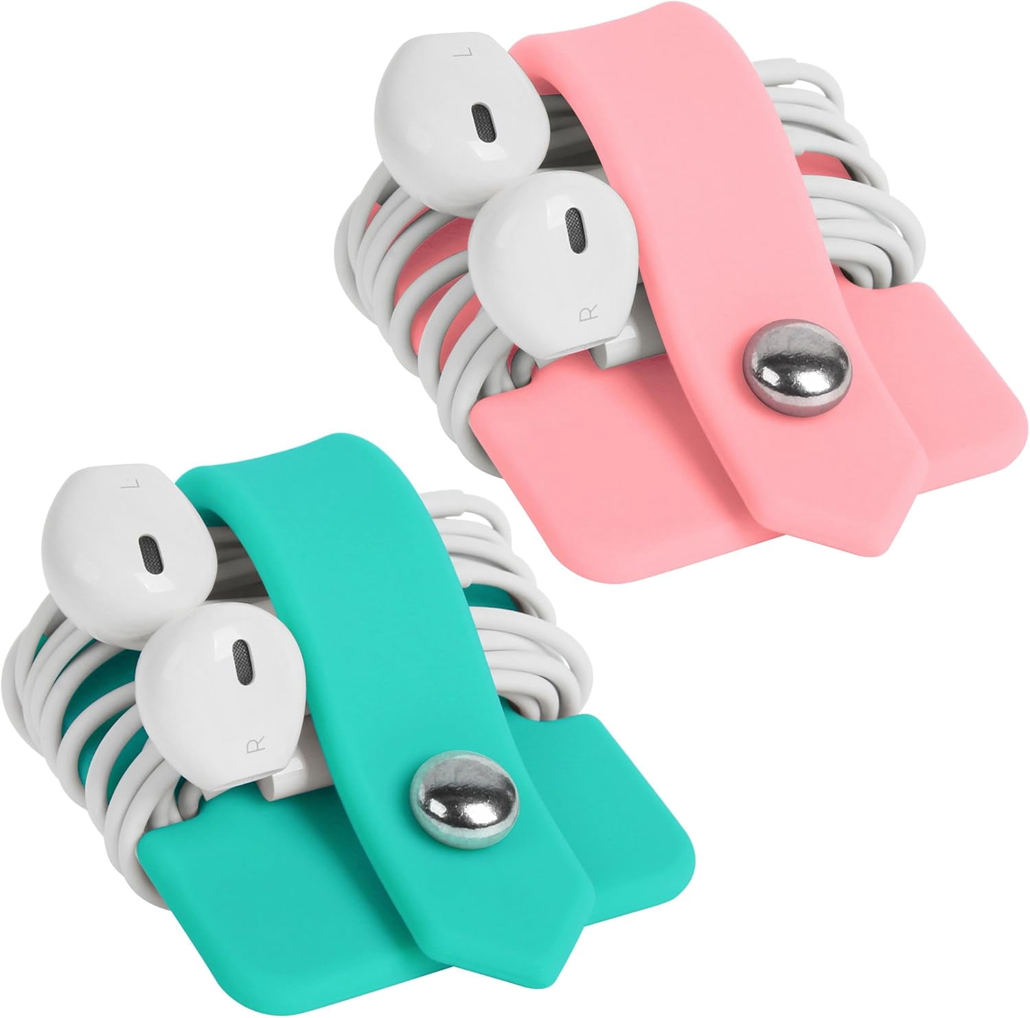 2 Pack Cable Organizer Cord Winder Tangle-Free Earbuds Wrap Headphone ...