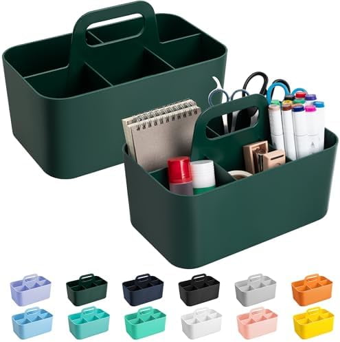 2 Pack Caddy Organizer with Handle, Portable Plastic Caddy, Storage ...