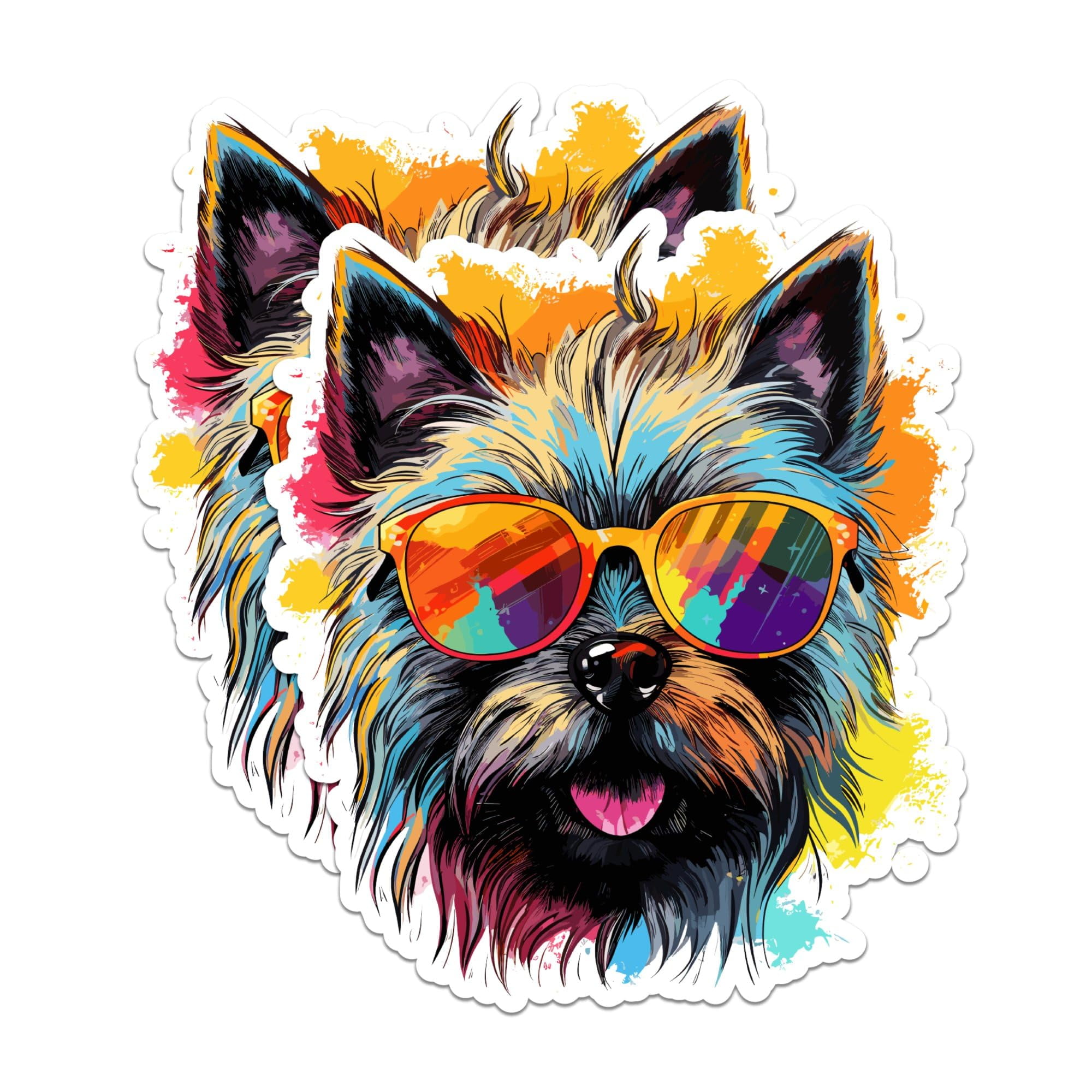 (2 Pack) Cairn Terrier Dog Stickers - Cairn Terrier with Sunglasses ...