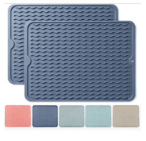 2 Pack Caketime Silicone Dish Drying Mat for Kitchen Counter Cooking ...