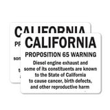 (2 Pack) California Proposition 65 Warning Decal - Diesel Exhaust OSHA ...